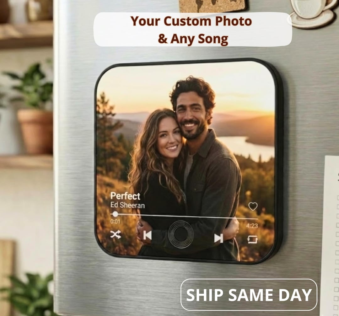 Personalized Photo Music Fridge Magnet – Our Song Valentine Gift - Etsy