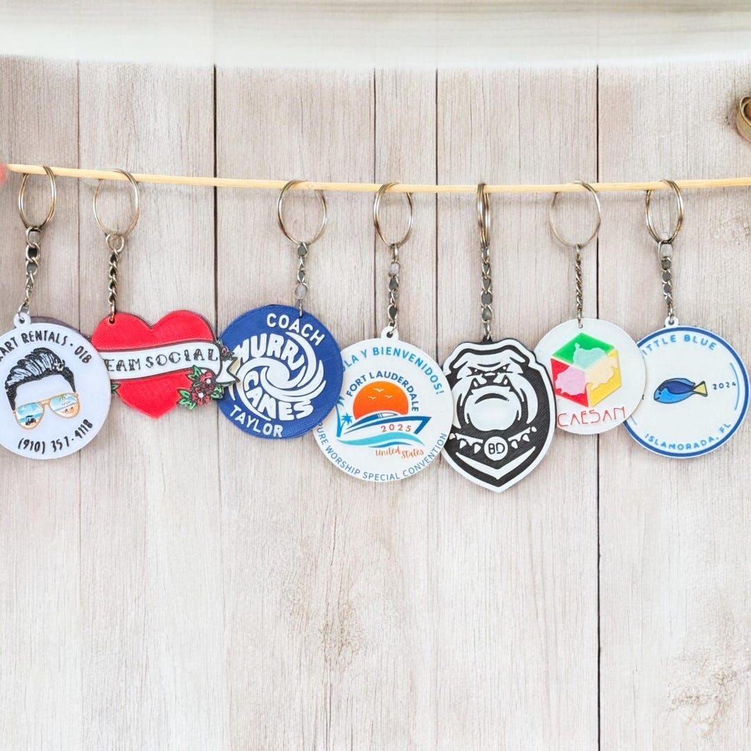 Custom Shaped Keychains, 3D Printed or UV Printed, Fully Personalized ...