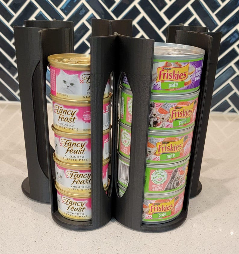Can Cat Food Lazy Susan Organizer | Rotating Wet Food Storage - Etsy