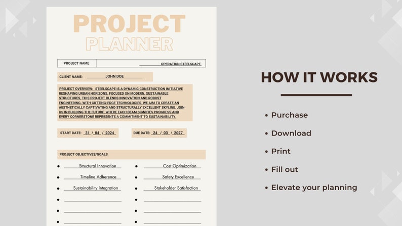 Project Management Planner, Printable Business Planner , A4 , A5 ...