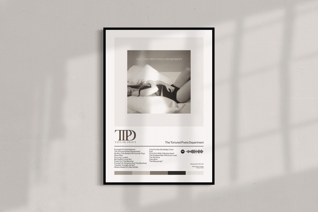 Taylor Swift the Tortured Poets Department Album Wall Art High Quality ...