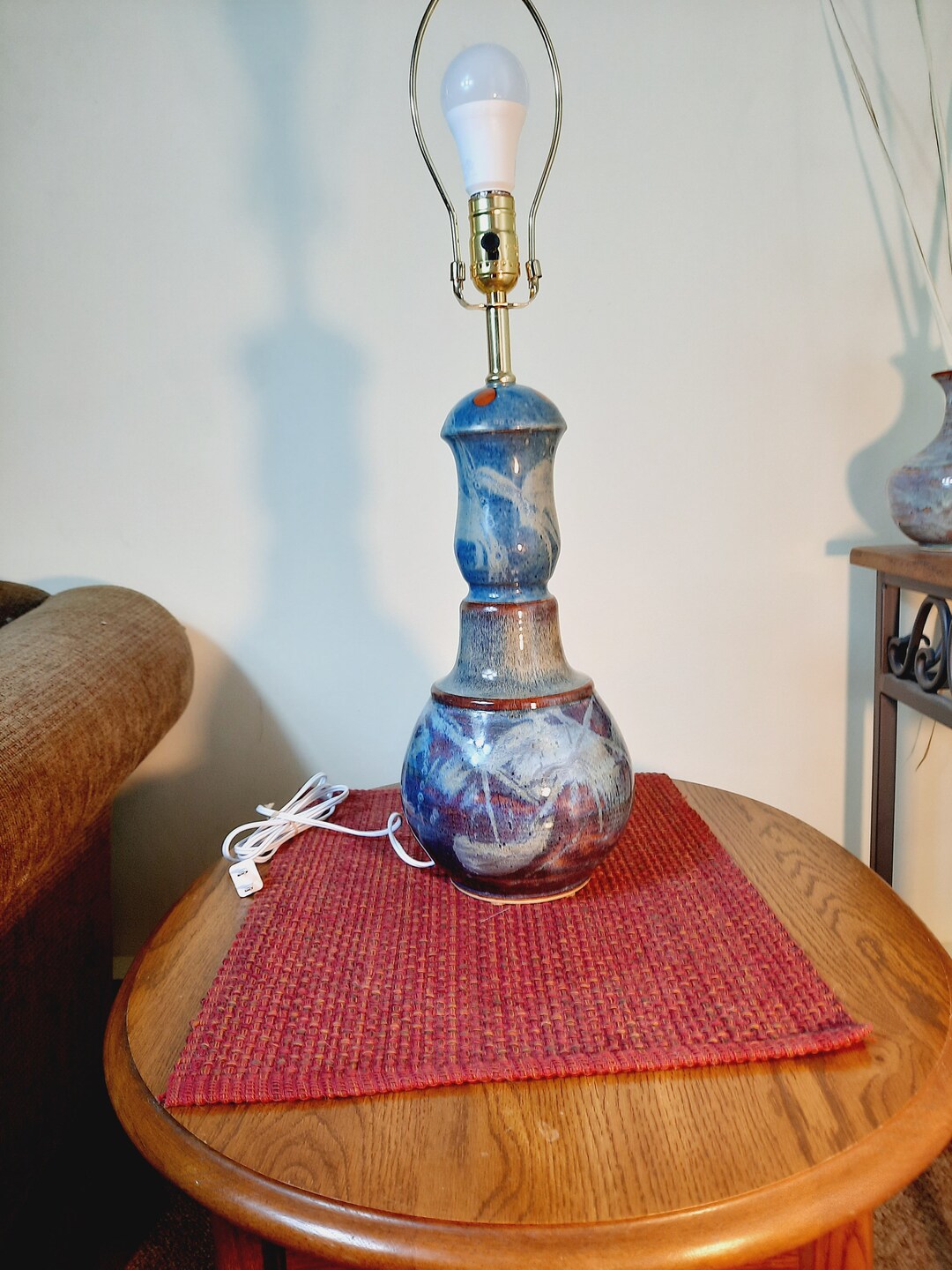 Handmade Wheel Thrown Stoneware Pottery Atrisan Table Lamp Made by ...