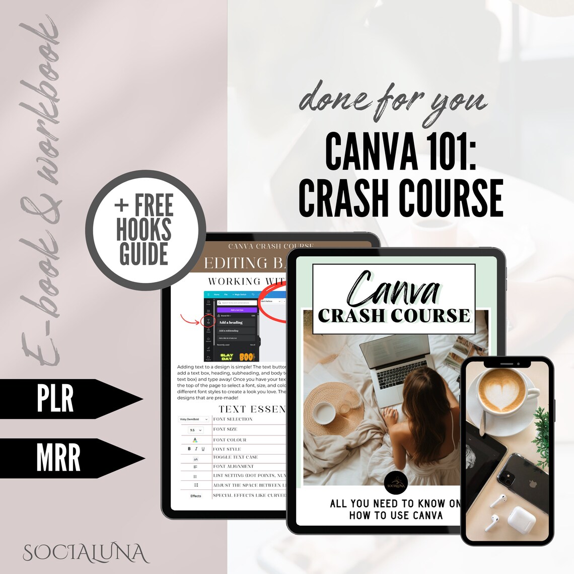 PLR MRR Canva Crash Course Ebook Master Resell Rights MRR and Private Label Rights Done for You ...