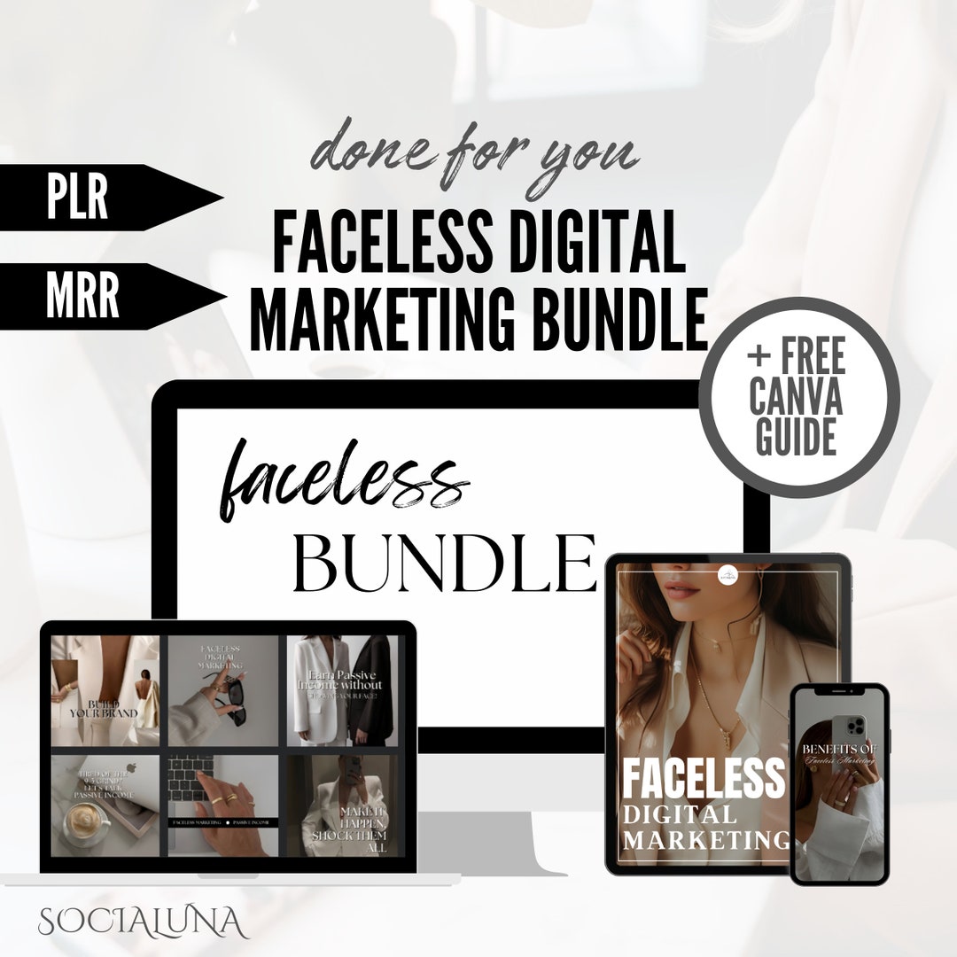 PLR MRR Faceless Bundle Templates Faceless Reels E-book Instagram Posts ...