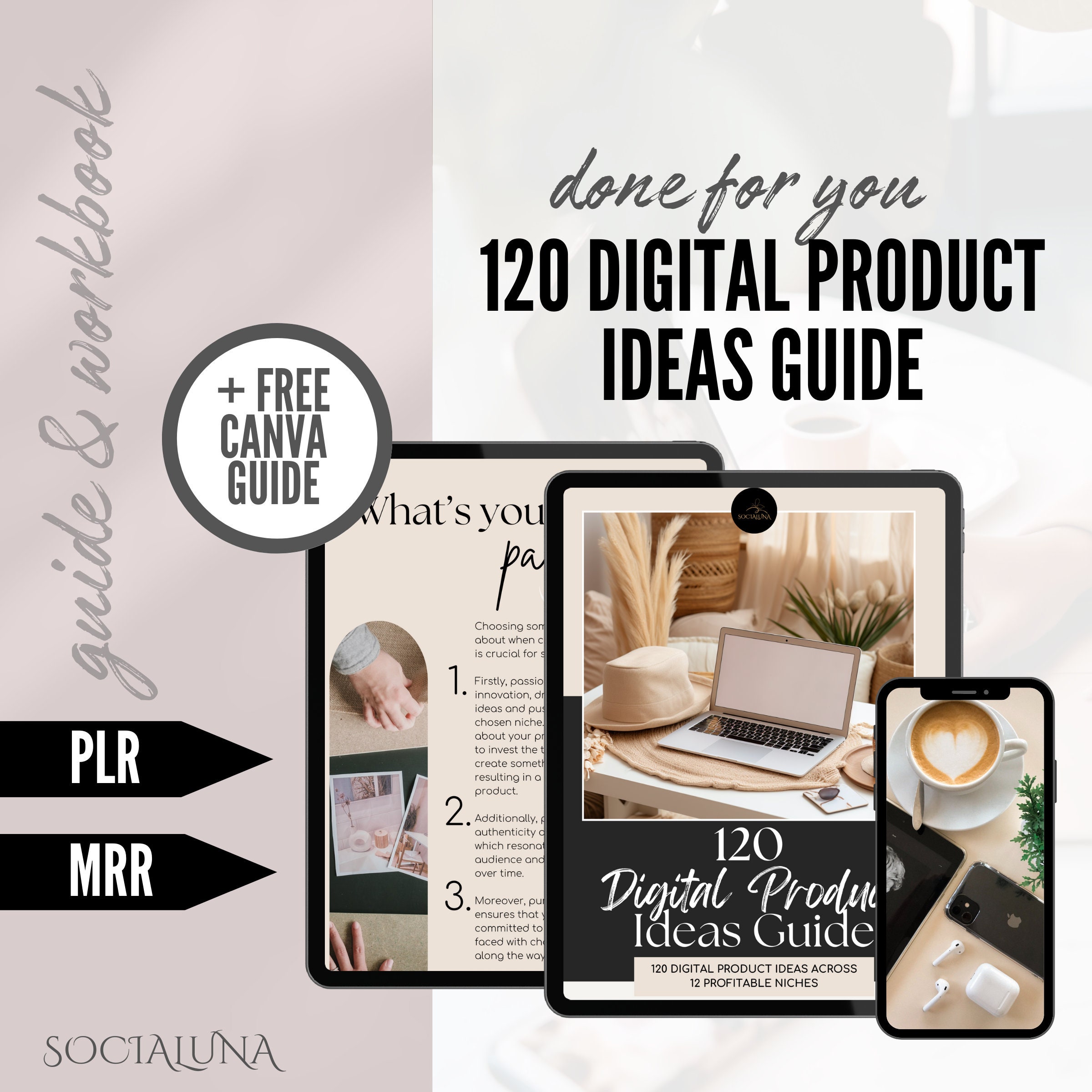 PLR MRR 120 Digital Product Idea Guides Ebook Master Resell Rights and Private Label Rights Plr ...