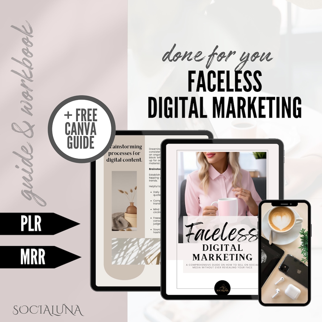 PLR MRR Faceless Marketing Ebook With Master Resell Rights MRR and ...