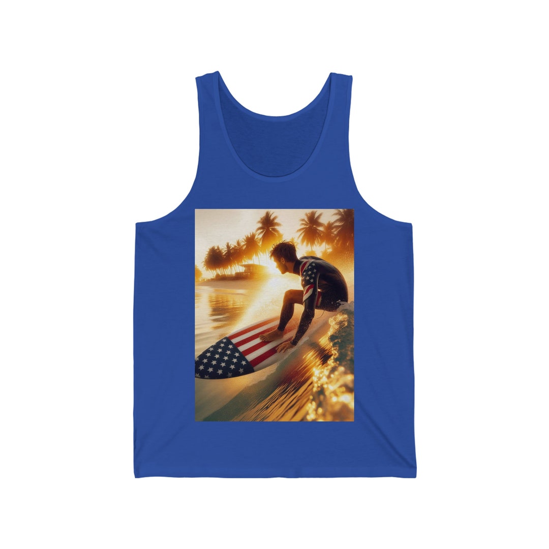 American Flag Inspired Surfing Tank - Etsy