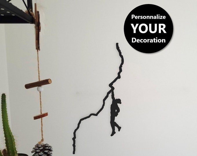 Décoration murale minimaliste escalade Suspendu à une main Modèle 100% ...