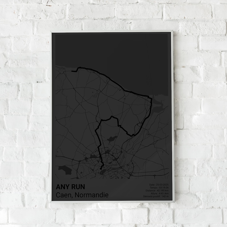 Personalized Digital Running Map Poster - 10km Half Marathon - Strava ...