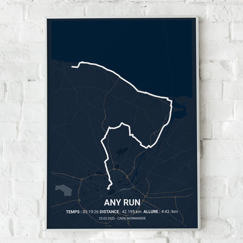 Personalized Digital Running Map Poster - 10km Half Marathon - Strava ...