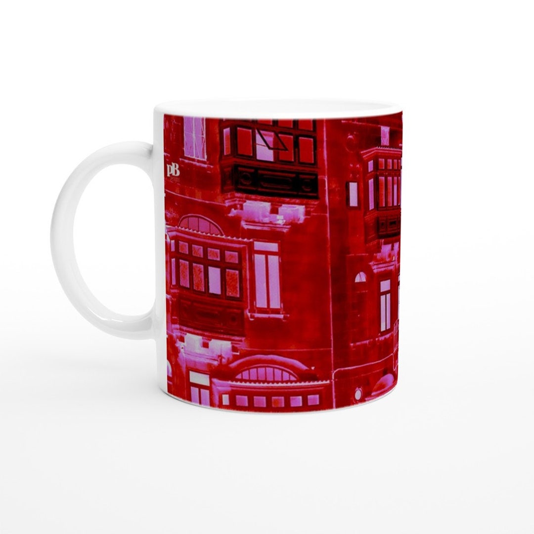 Red Mug, Malta Balconies 6 Ceramic. Stylish Gift for Birthdays ...
