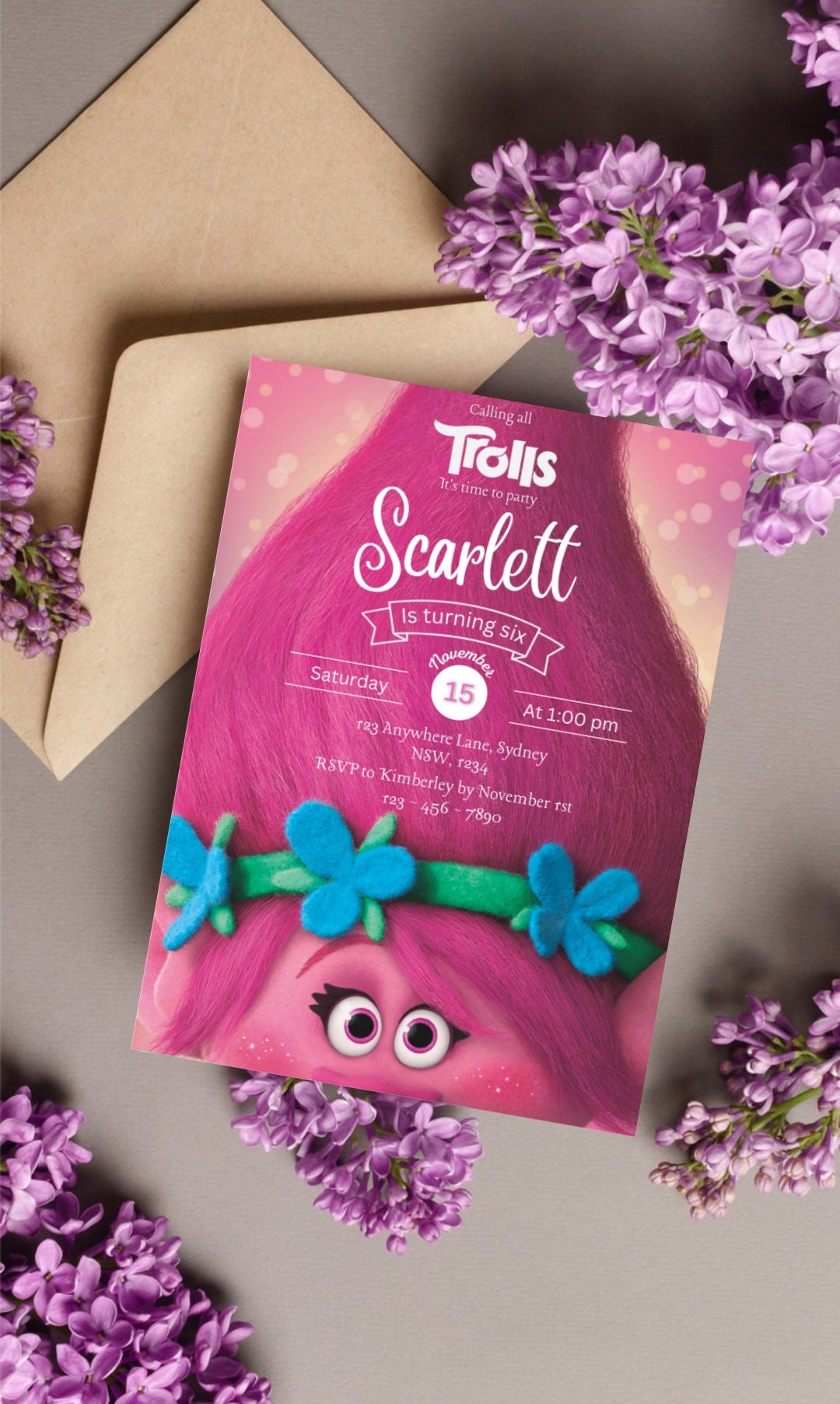 Trolls Invitation Trolls Birthday Invite Printable Invitation Trolls ...