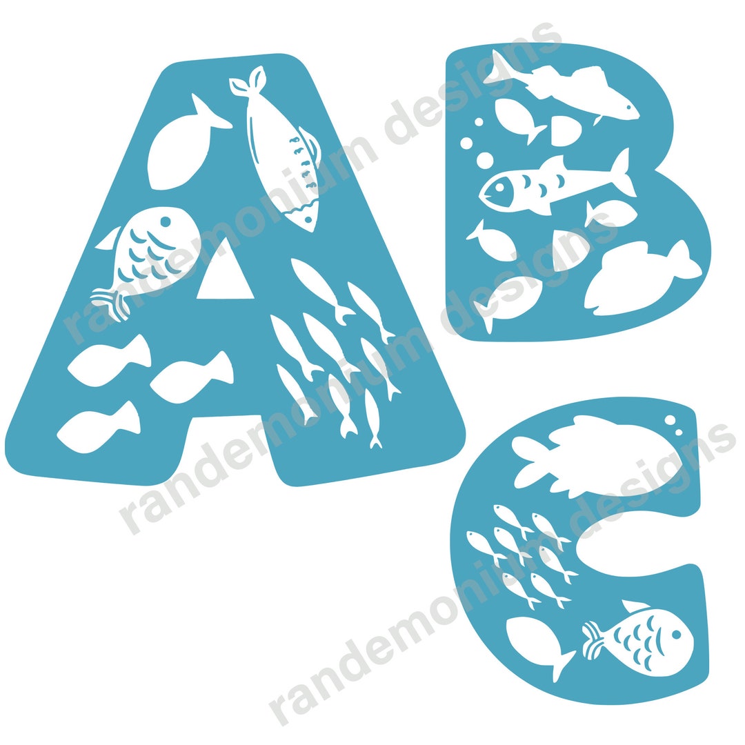 Fish Alphabet Letters SVG/PNG for Cricut/ Digital Art - Etsy Canada