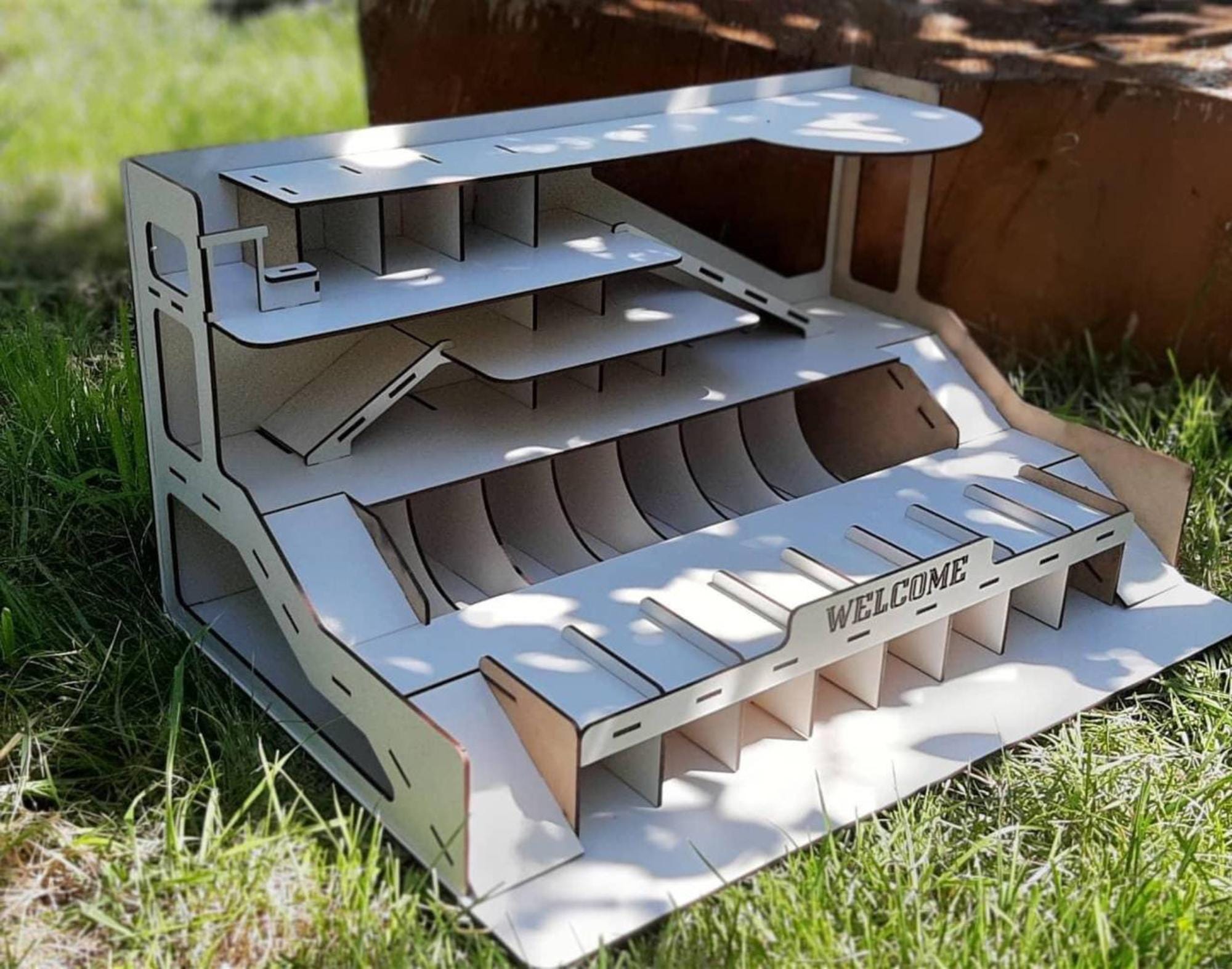 Wooden Toy Car Garage Multi Level Parking for Mini Cars Vehicles Ramp ...