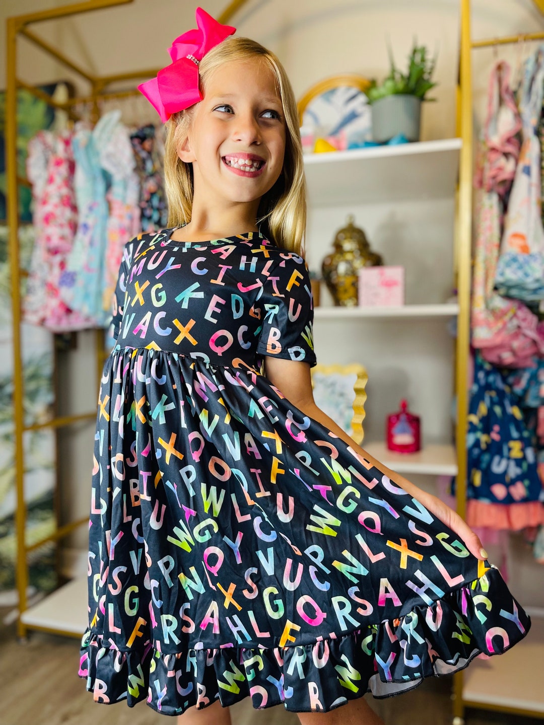 Back to School Outfit, Girls School Dress, Back to School Twirl, School ...