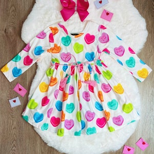 Conversation Heart Dress, Girls Conversation Heart Dress, Girls ...