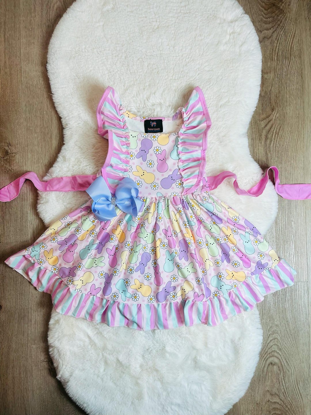 Girls Peeps Dress, Girls Easter Dress, Easter Bunny Dress, Girls Easter ...