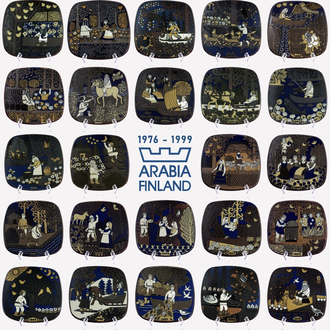 Raija Uosikkinen Kalevala 1976 1999 by Arabia Finland, 24 Plates - Etsy