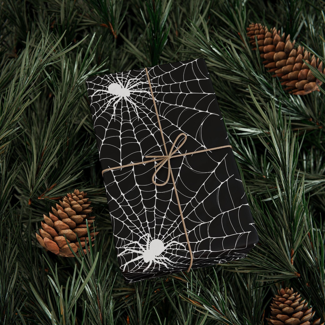 Spooky Spiderweb Wrapping Paper, Gothic Gift Wrap, Halloween Decor ...