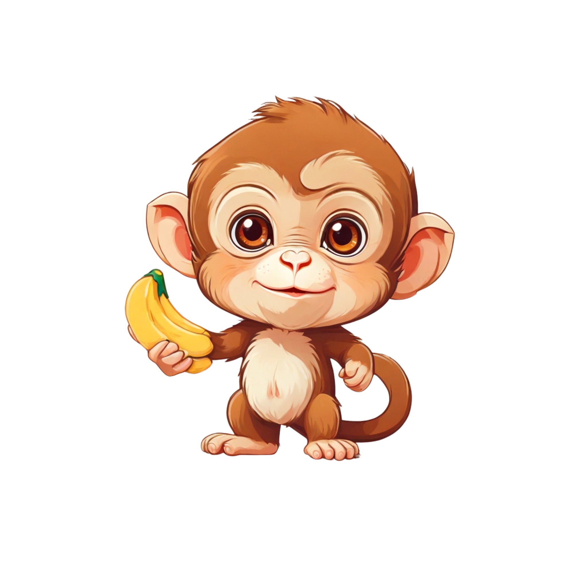 Monkeys Clipart Cute Cartoon Clipart, Monkeys Clipart Set, Monkeys ...