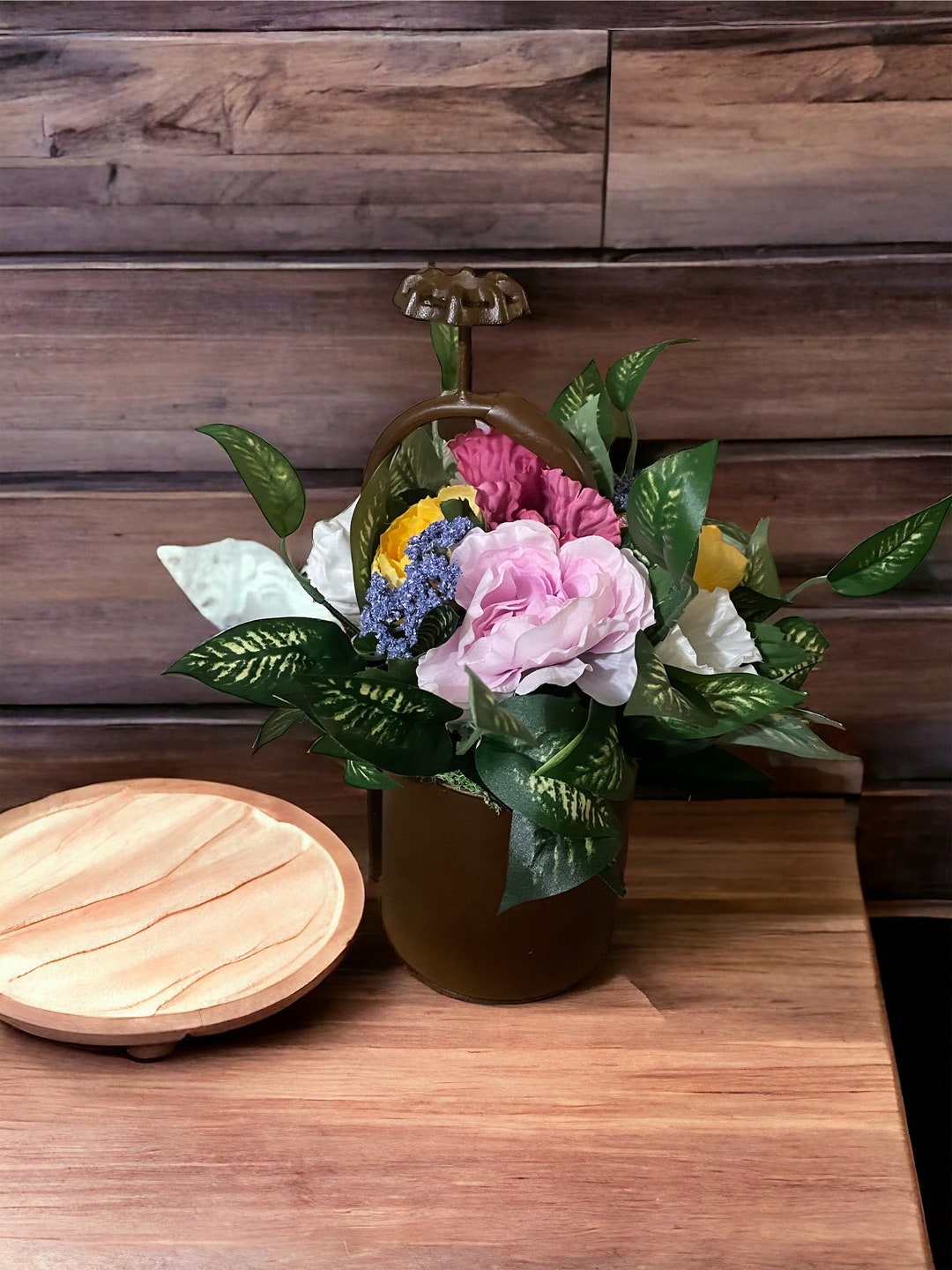 Rustic Look Floral Water Faucet Arrangement - Etsy