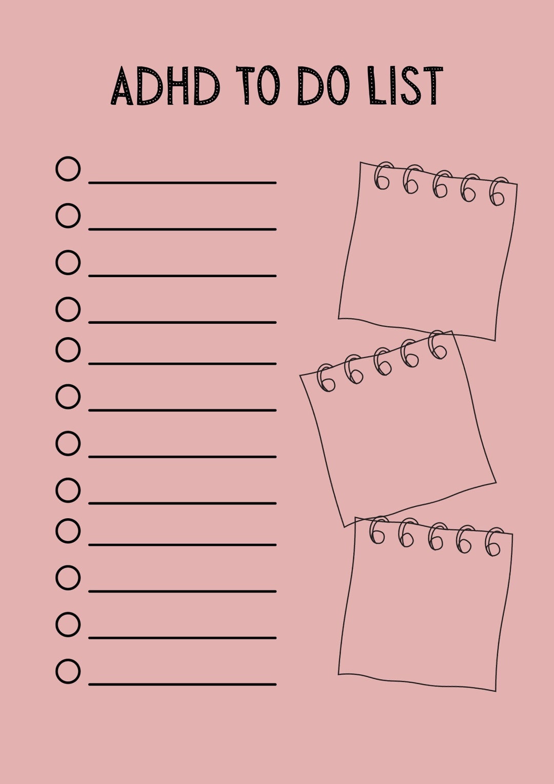 ADHD Minimalist Aesthetic To-do List - Etsy