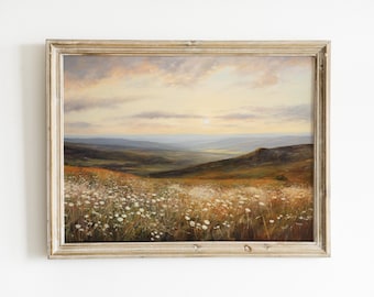 Soft Landscape Painting / Spring Wall Art / Vintage Landscape Art Print ...