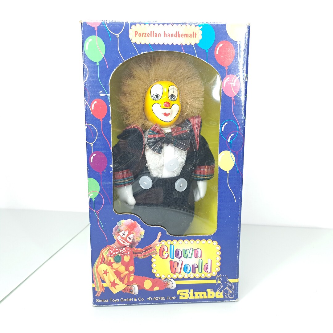 Clown Vintage Porcelain, Simba Toys New in Box, Yellow Face Statue ...