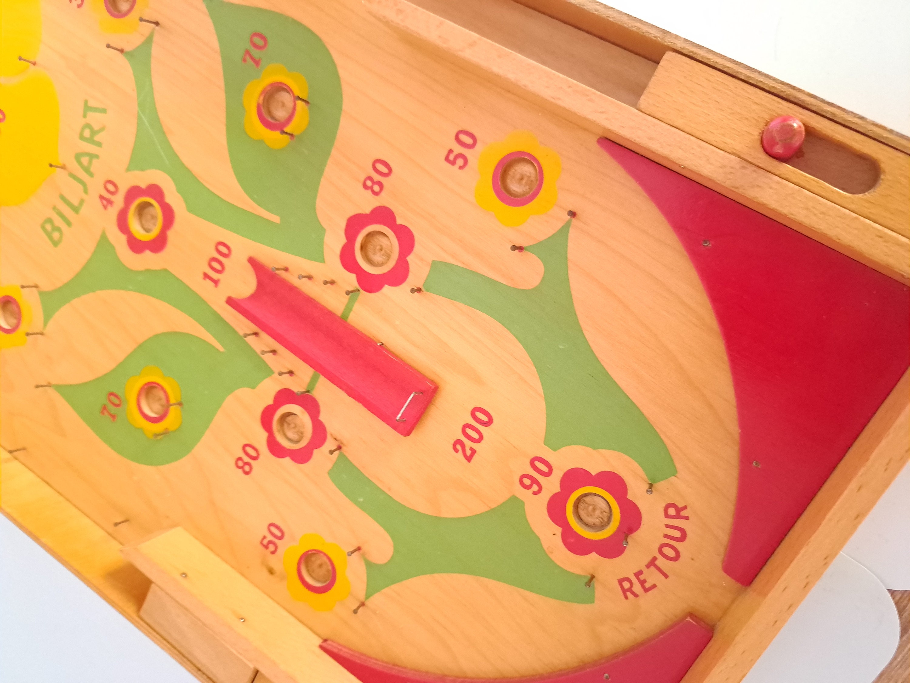 Vintage Marble Track Billiards From the 1960s, Pinball Machine With 9 ...