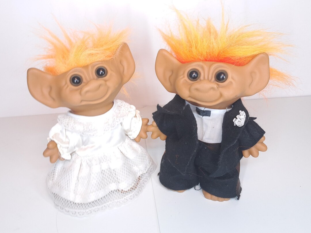 Troll Vintage Uneeda Doll Bridal Couple 20cm From the 70s or 80s, With ...