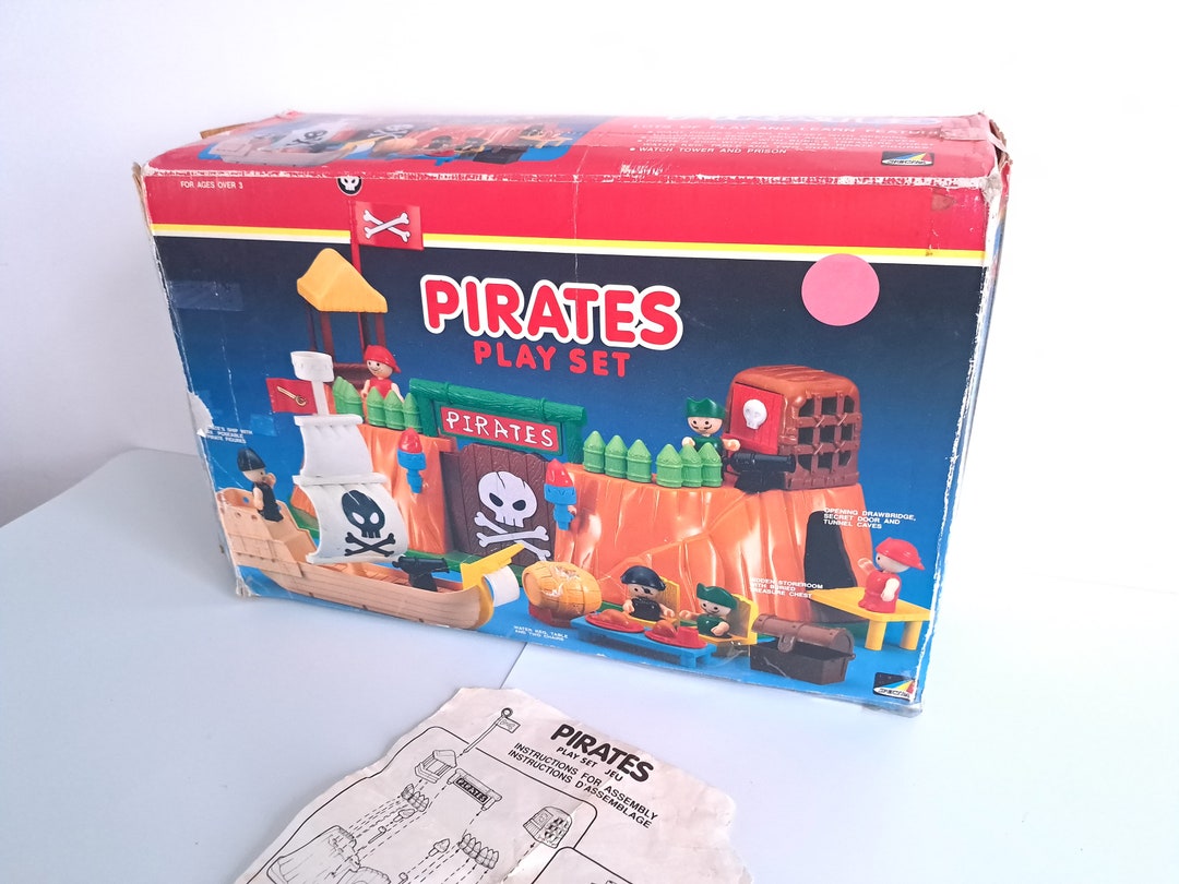 Pirate Playset With Figures, Complete Set With Box, Vintage Toy Spectra ...