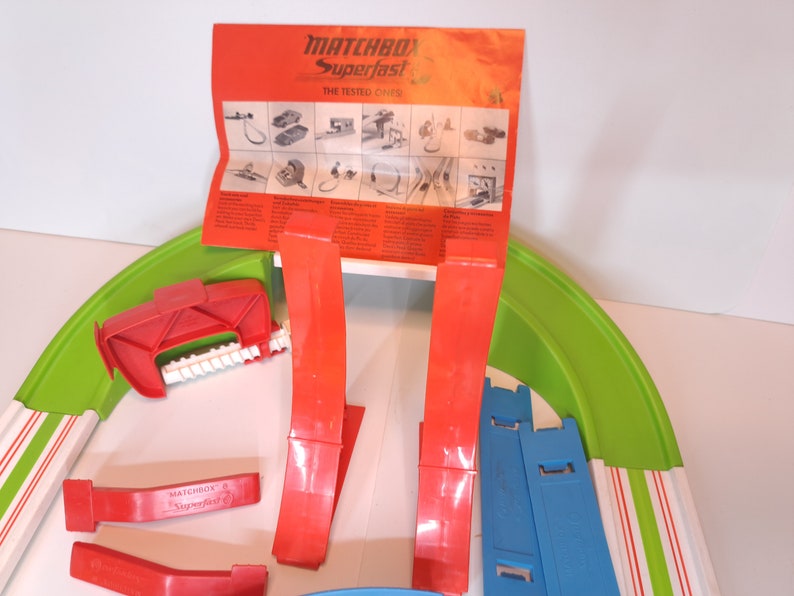 Lot Matchbox 70s Superfast Race Track Parts, Rare Miniature Car Track ...