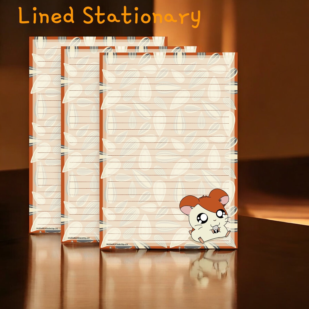 HAMTARO - Stationary Lined Writing Paper - Etsy
