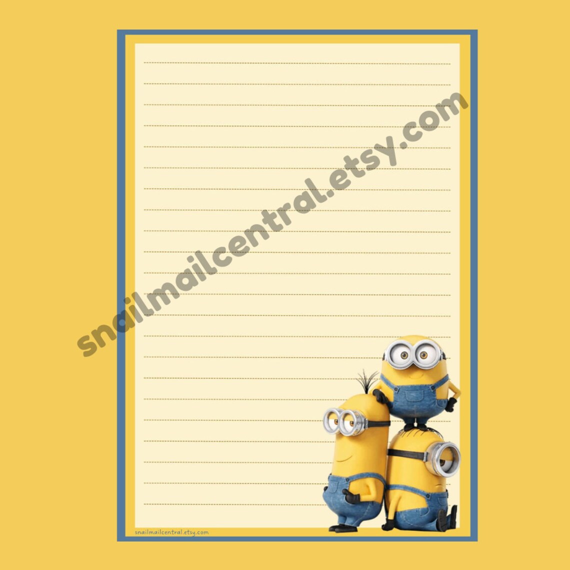 Minion Stationary - Letter Writing Set - Etsy