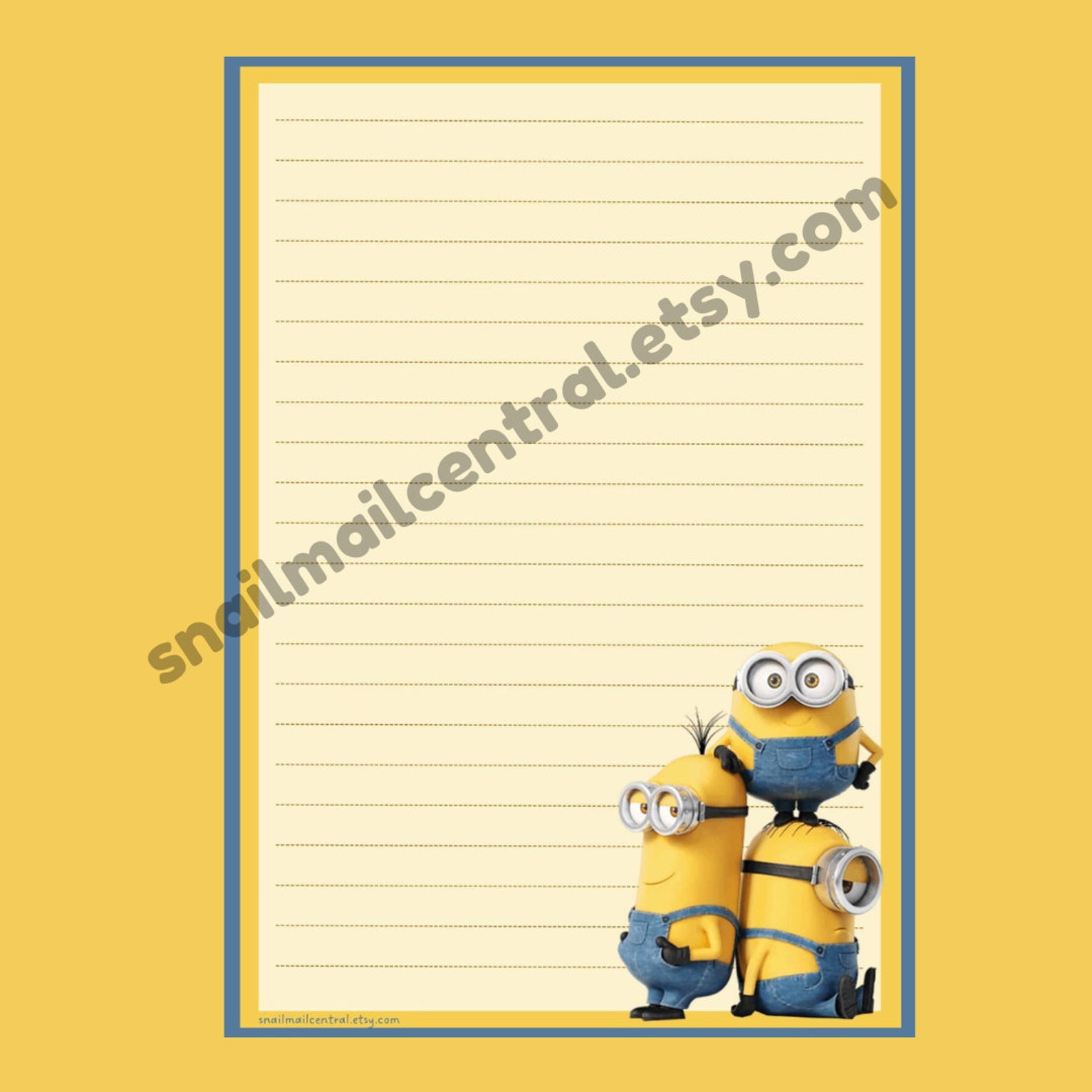 Minion Stationary - Letter Writing Set - Etsy