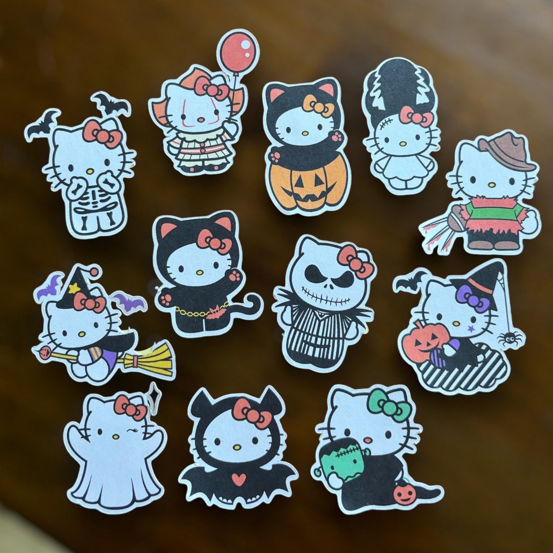Hello Kitty Halloween Stickers - Set of 12 - Etsy