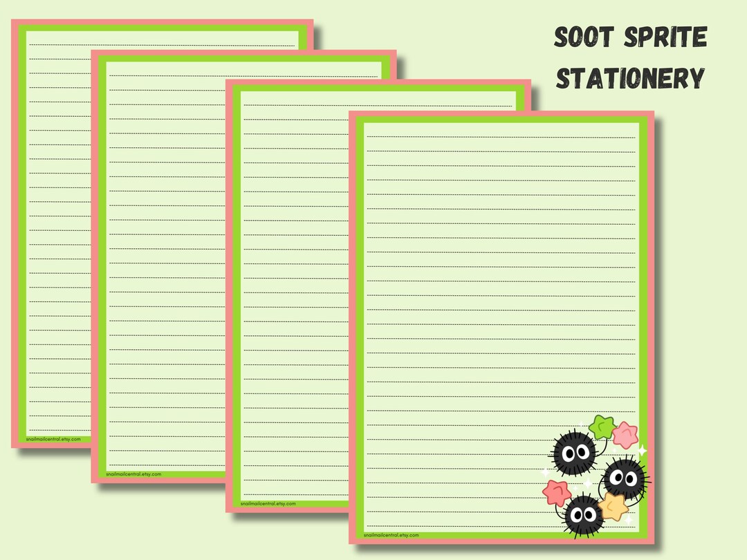 Soot Sprite Stationery Set - Etsy