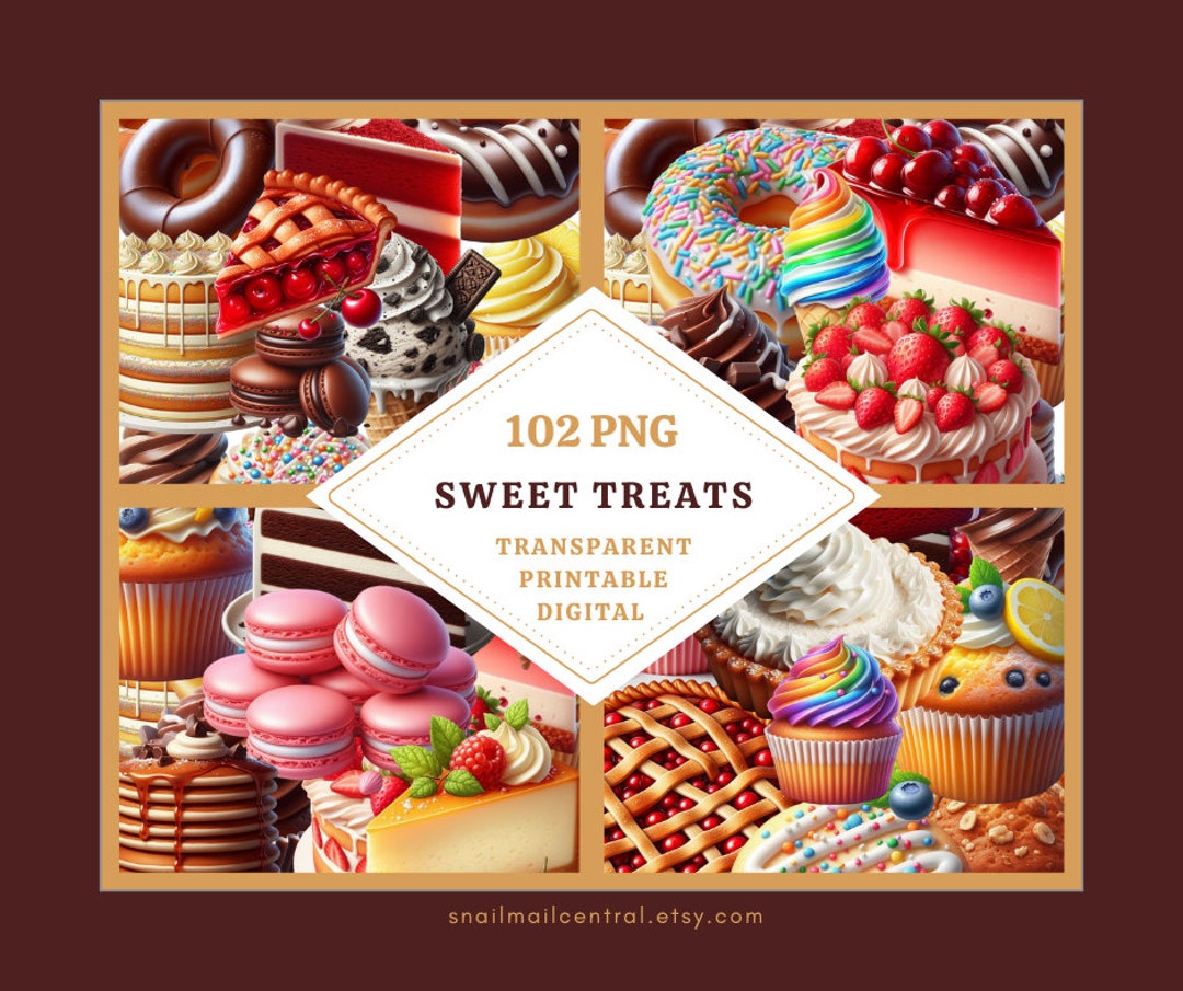 102 SWEET TREATS Dessert PNG Digital Art Realistic High Definition ...