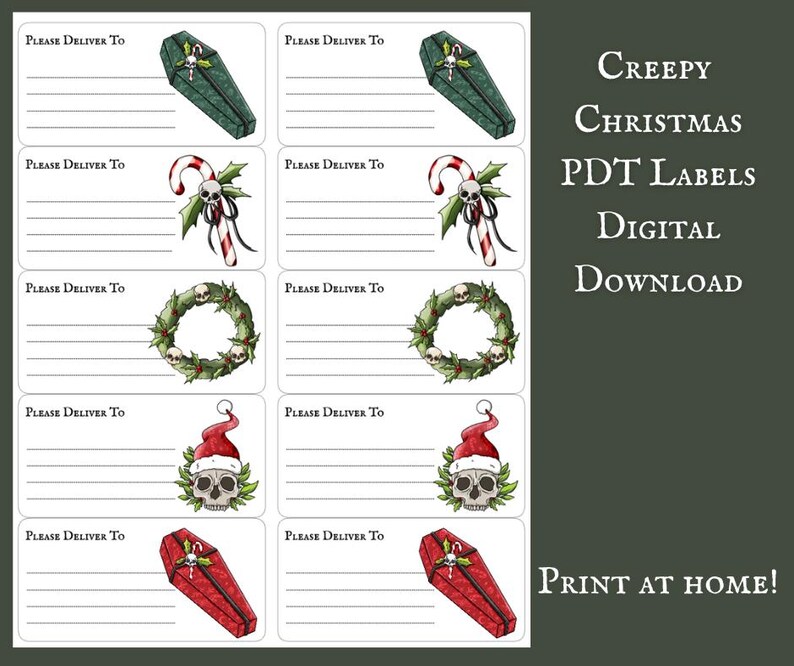 Creepy Christmas PDT Labels - Digital Download - Printable - Etsy