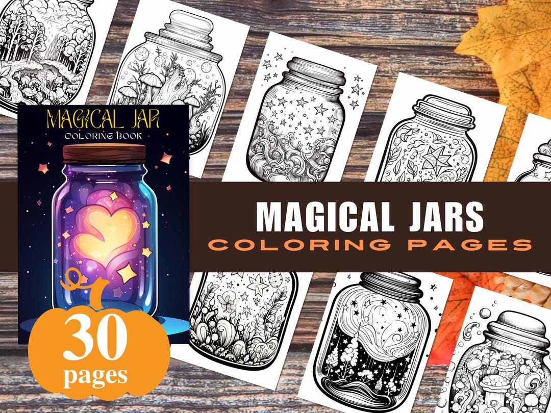 Magical Jars Coloring Book: 30 Printable Coloring Pages (digital ...