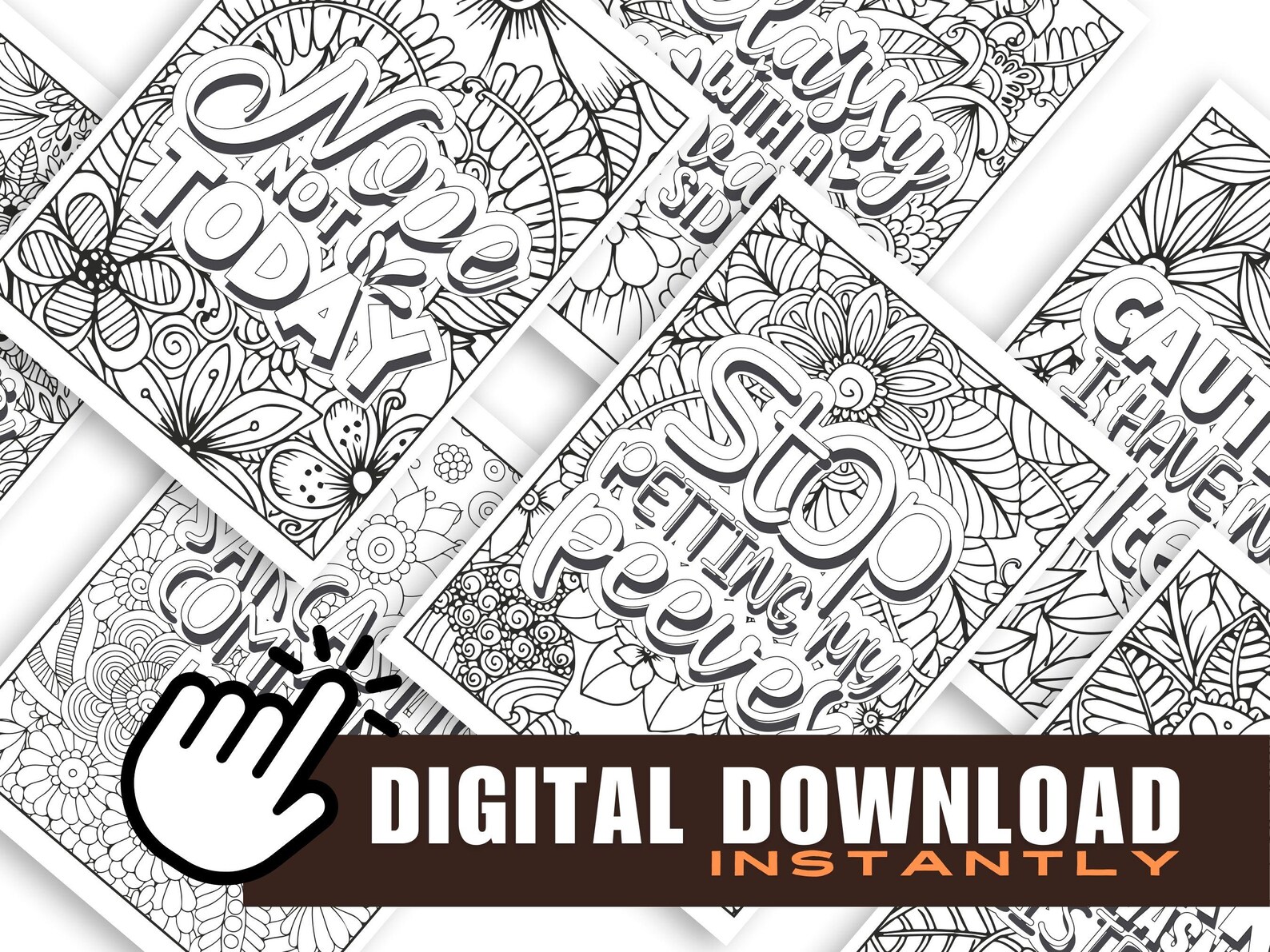 Sarcastic Woman Coloring Book, 30 Coloring Pages, Digital Download ...