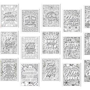Sarcastic Woman Coloring Book, 30 Coloring Pages, Digital Download ...