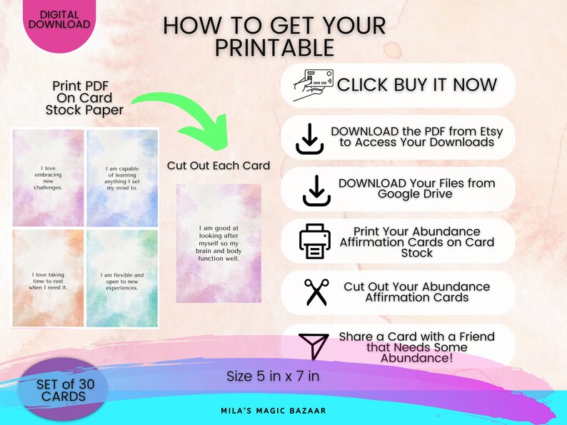 ADHD Affirmation Cards: 30 Daily Mental Health Tools (digital Download ...