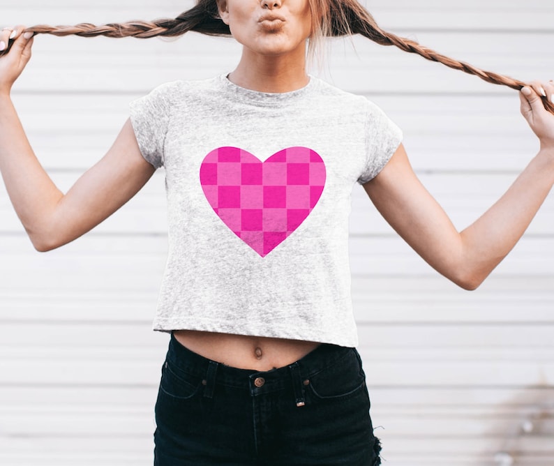 Pink Checkerboard Heart SVG File - Etsy