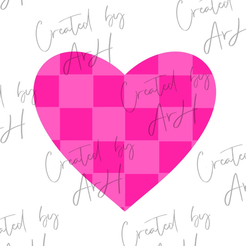 Pink Checkerboard Heart SVG File - Etsy