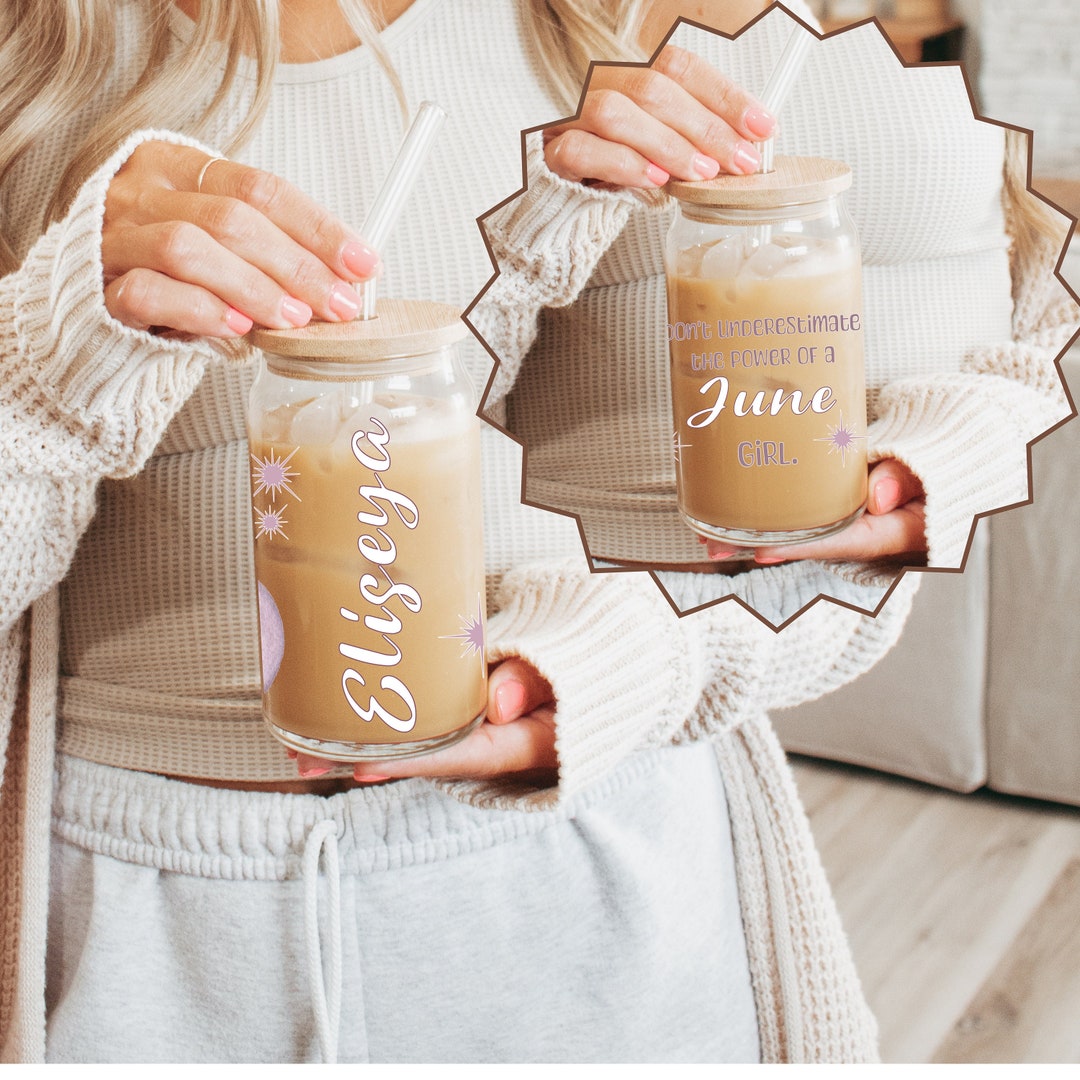 Personalized Iced Coffee Cup,birthstone Gift for Her,birth Month Gift ...