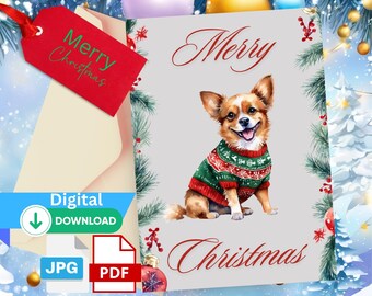 Merry Christmas Card Digital, Christmas With Love, Printable Christmas ...