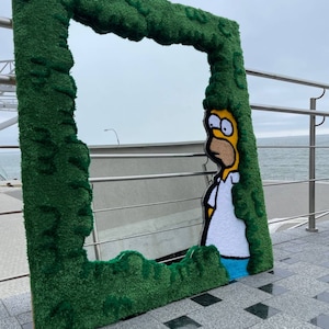 Homer Simpson in Bushes Mirror Frame: Fluffy Rug Frame - Etsy