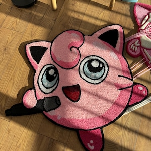 Jigglypuff Custom Rug, Skeleton Rug, Handmade Tufted Custom Rug, Moving ...