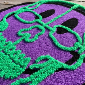 3d Skull Tufted Rug, Handmade Tufted Custom Rug, Smiling Face Carpet ...